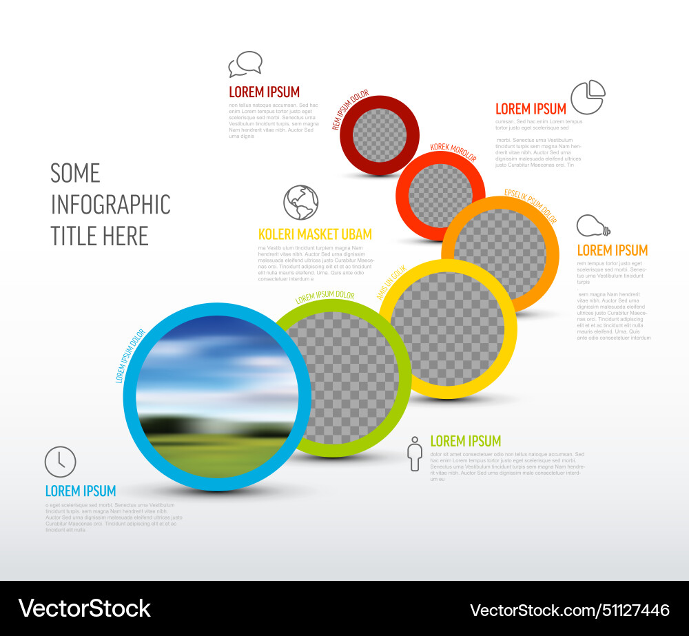 Infographic timeline template with photos Vector Image