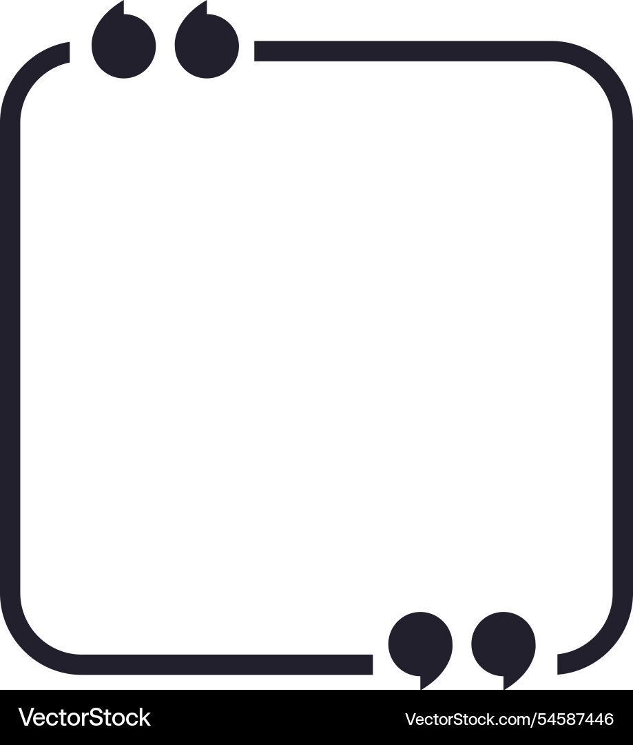 Minimalist black square quote box with quotation Vector Image