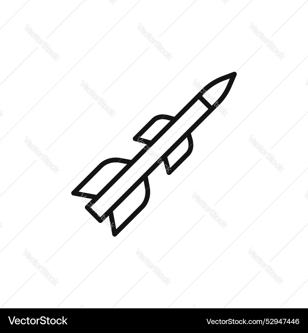 Missile icon symbol on white background Royalty Free Vector