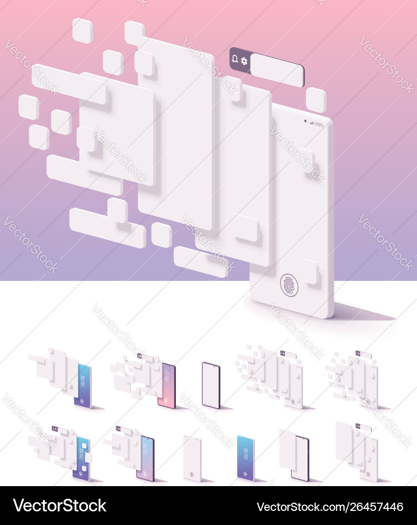 Mobile app user interface template Royalty Free Vector Image