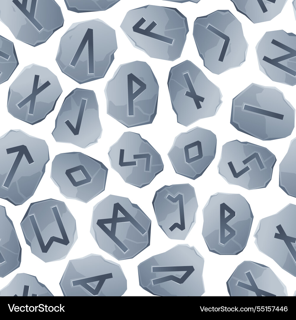 Runic pattern seamless print of archaic nordic Vector Image