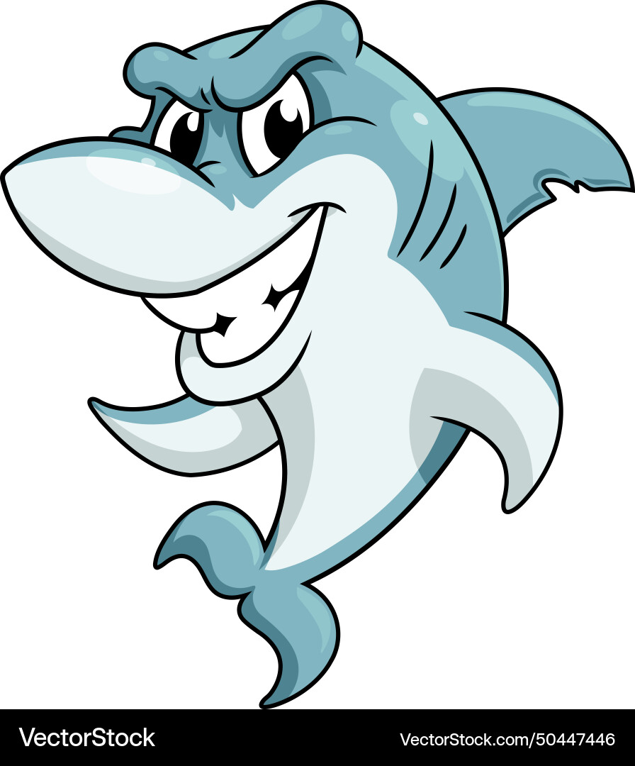 Smiling shark cartoon Royalty Free Vector Image
