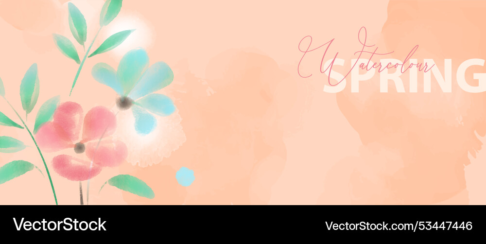 Spring watercolor banner Royalty Free Vector Image