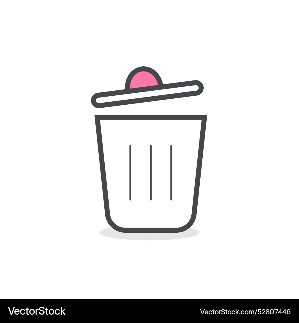Trash can garbage dustbin waste icon Royalty Free Vector