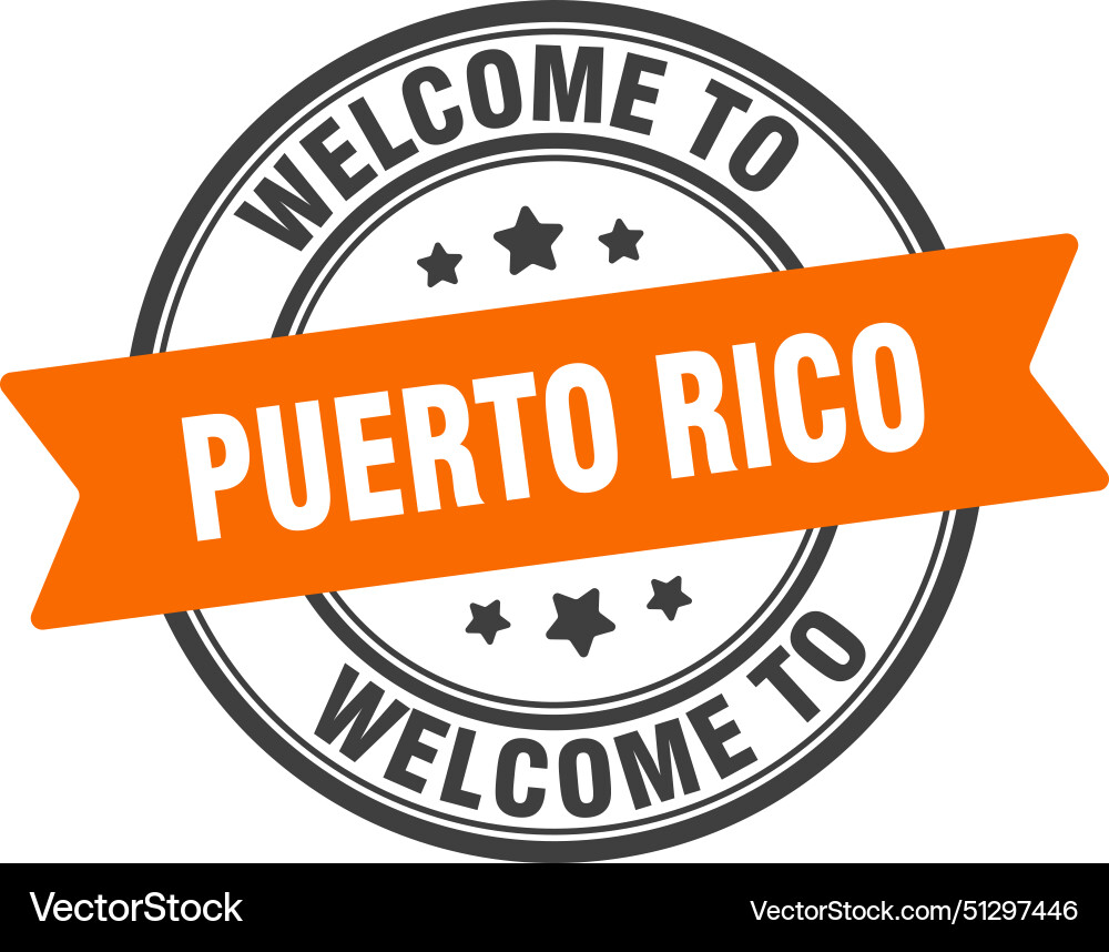 Welcome to puerto rico stamp round Royalty Free Vector Image