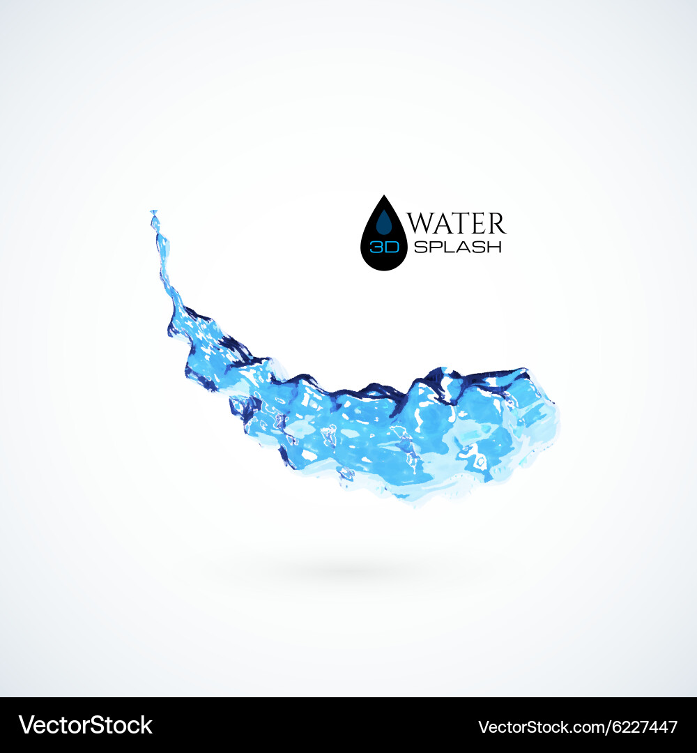 Blue 3d water splash isolated on white Royalty Free Vector