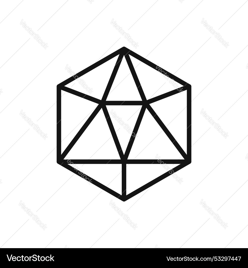 Dice d20 icon set die with 20 sides symbol 3d Vector Image