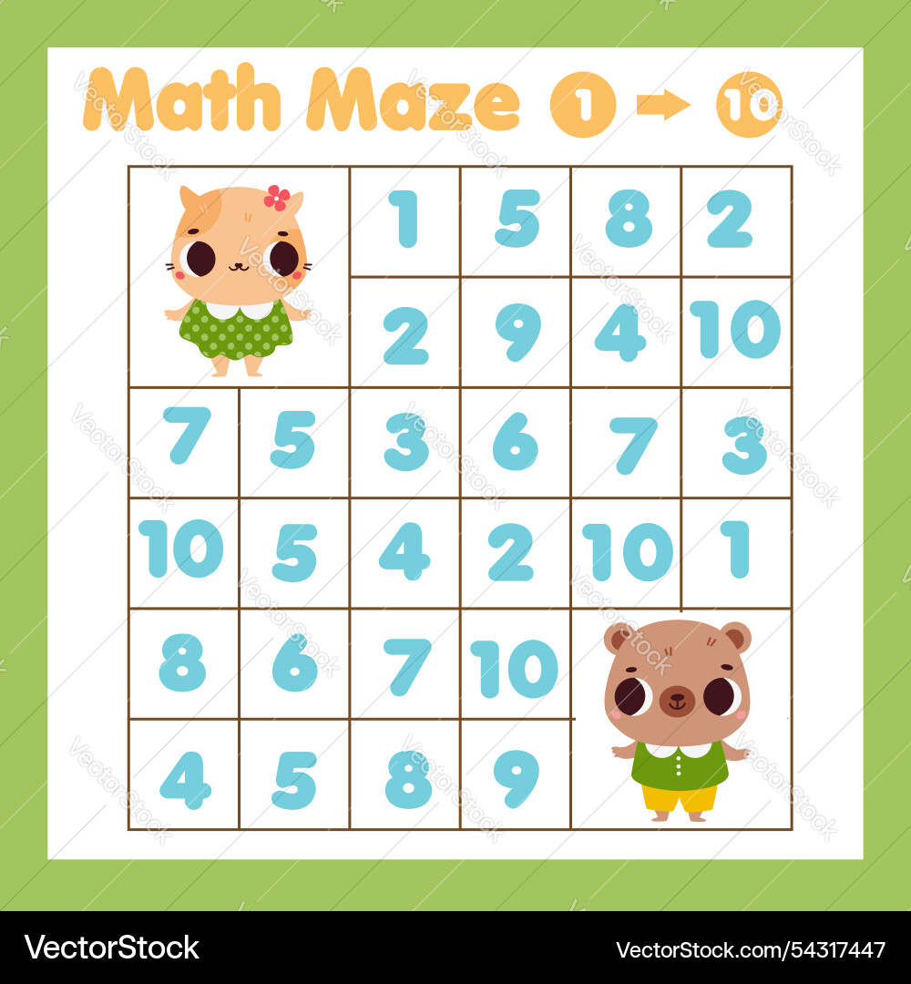 Educatiional children game mathematics maze Vector Image