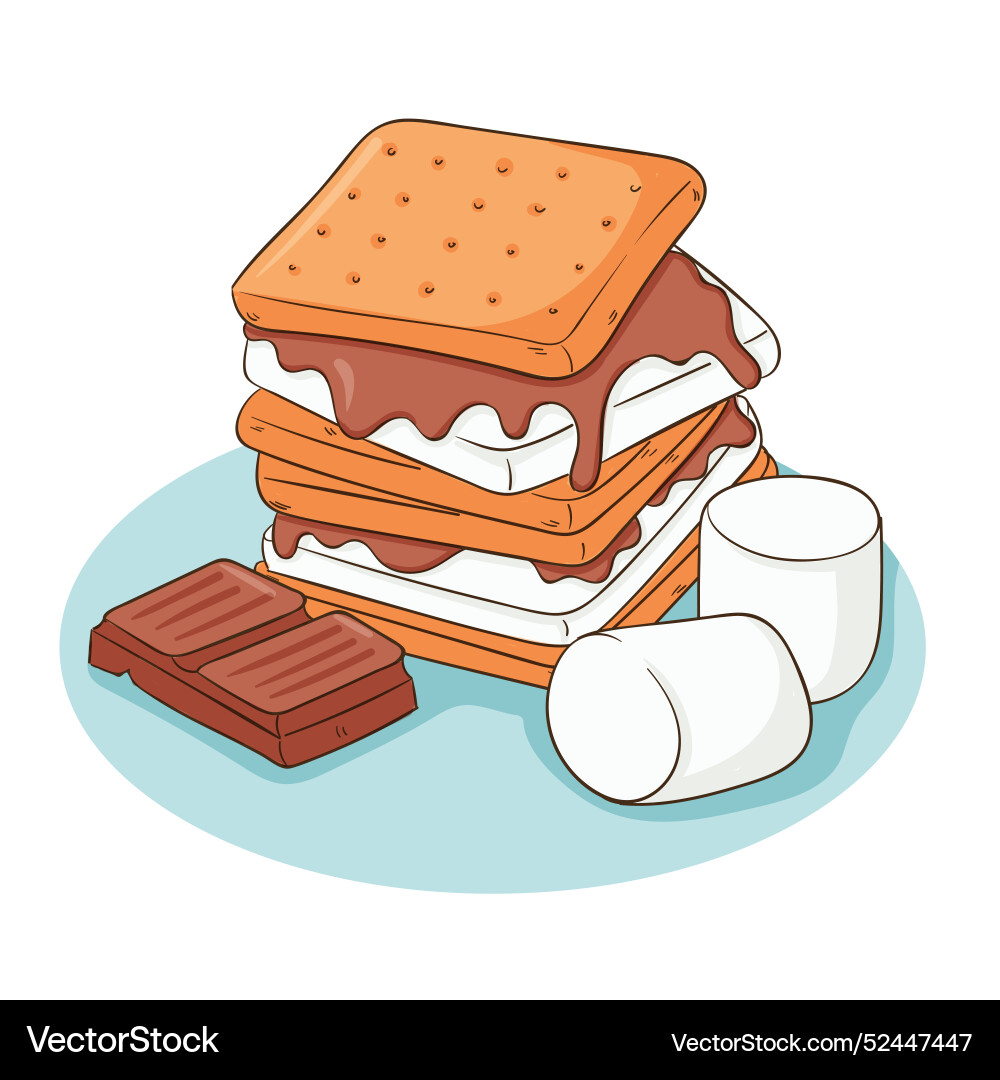 Hand drawn delicious smore Royalty Free Vector Image