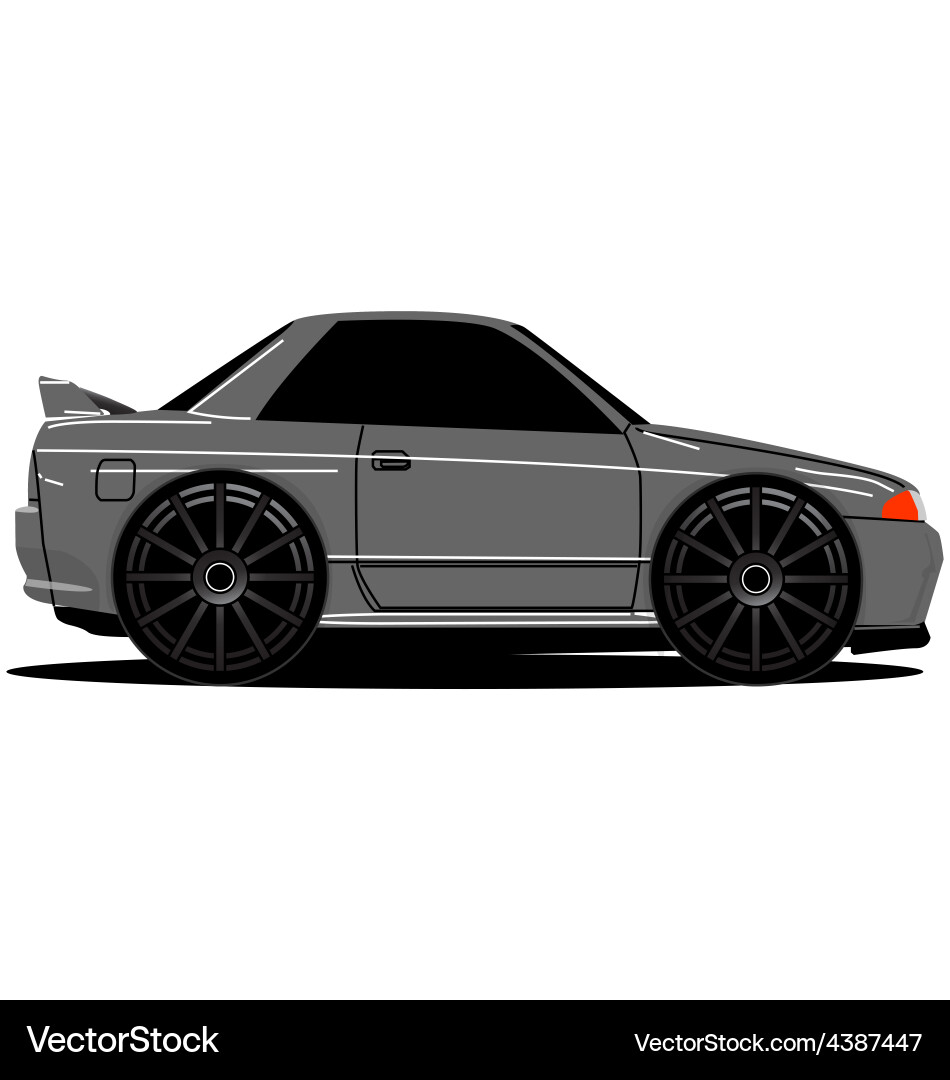 Nissan skyline r32 side 01b Royalty Free Vector Image