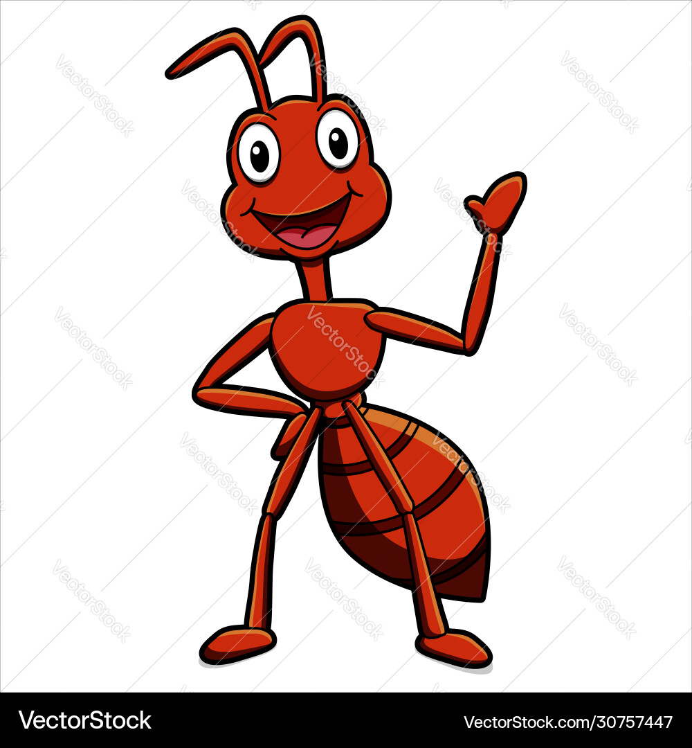 Red ant cartoon Royalty Free Vector Image - VectorStock