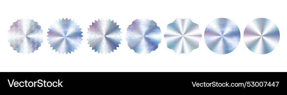 Rounded hologram stickers and labels Royalty Free Vector