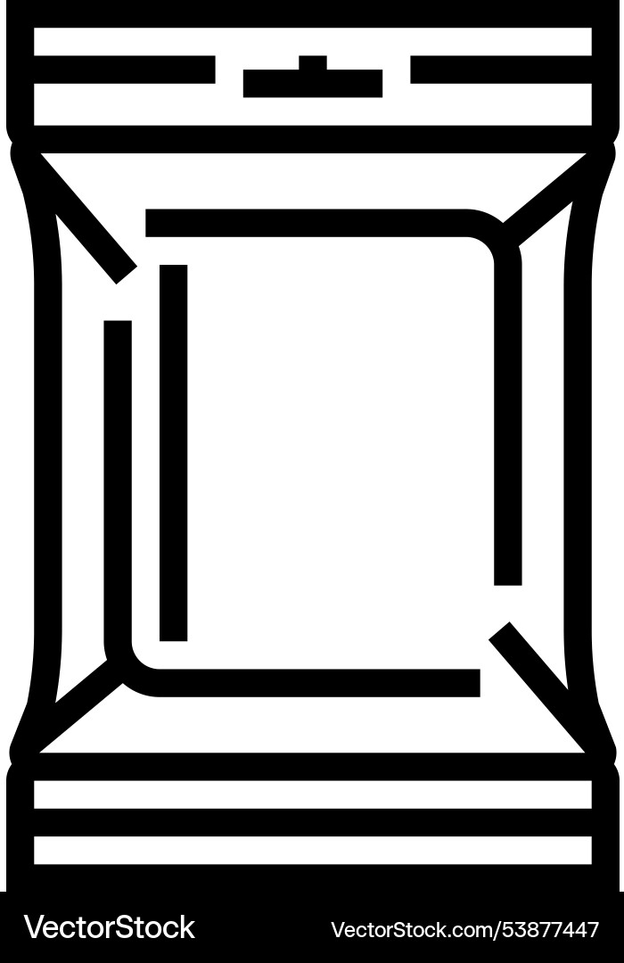 Sachet plastic package line icon Royalty Free Vector Image