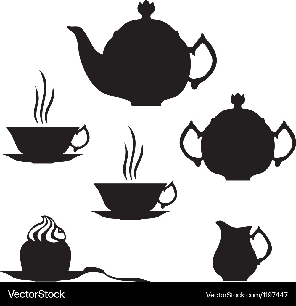 Tea set Royalty Free Vector Image - VectorStock