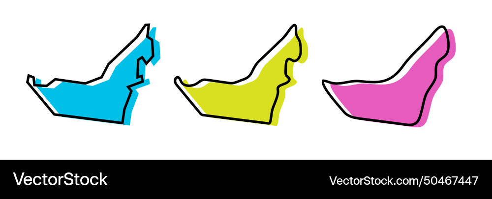 United arab emirates country map in three Vector Image