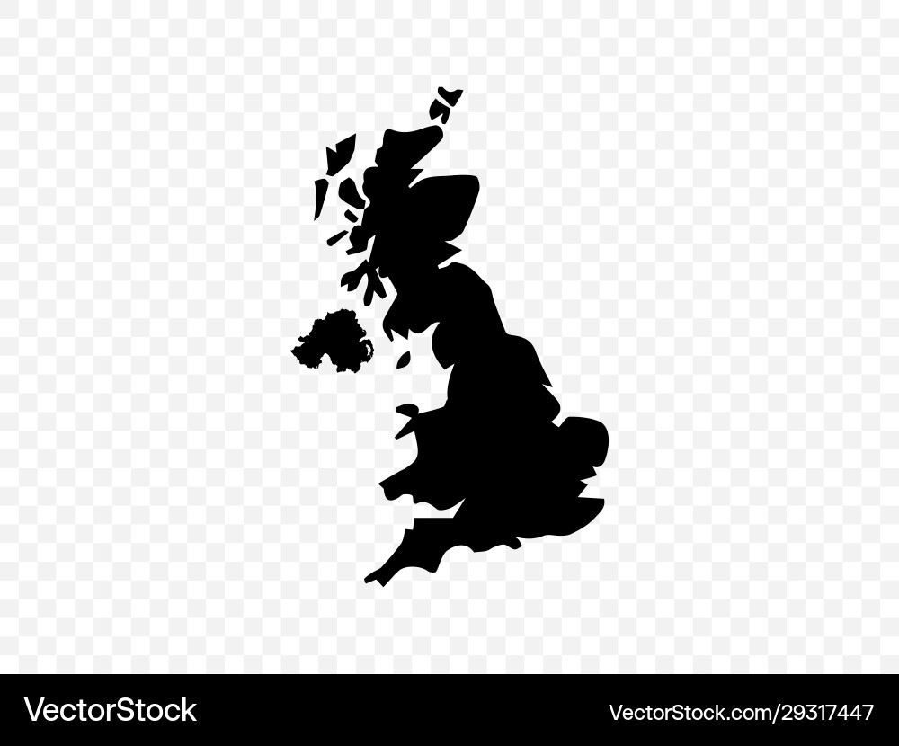United kingdom map on transparent background Vector Image