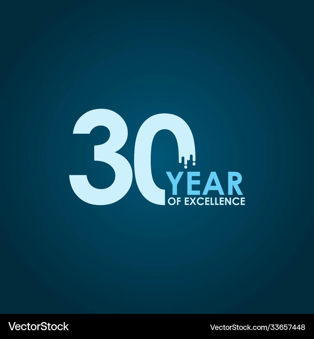 30 year excellence template design Royalty Free Vector Image