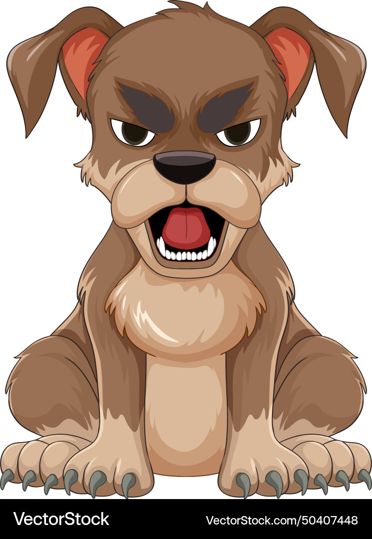 A fierce cartoon dog Royalty Free Vector Image