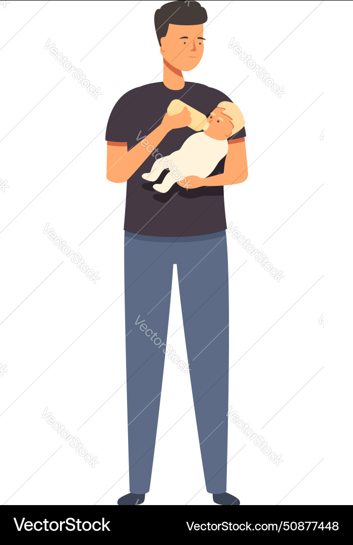 Daddy baby care icon cartoon desperate Royalty Free Vector