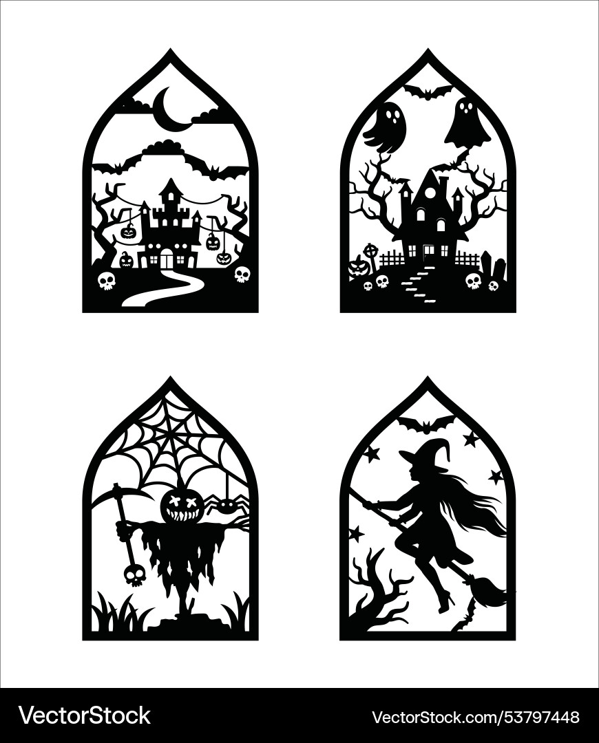 Halloween hanging door decor design template Vector Image