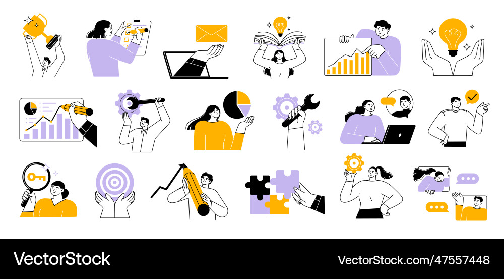 People doing different business activities Vector Image