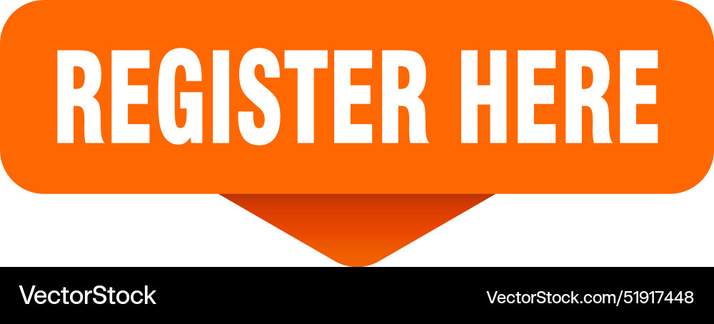 Register here sticker sign Royalty Free Vector Image