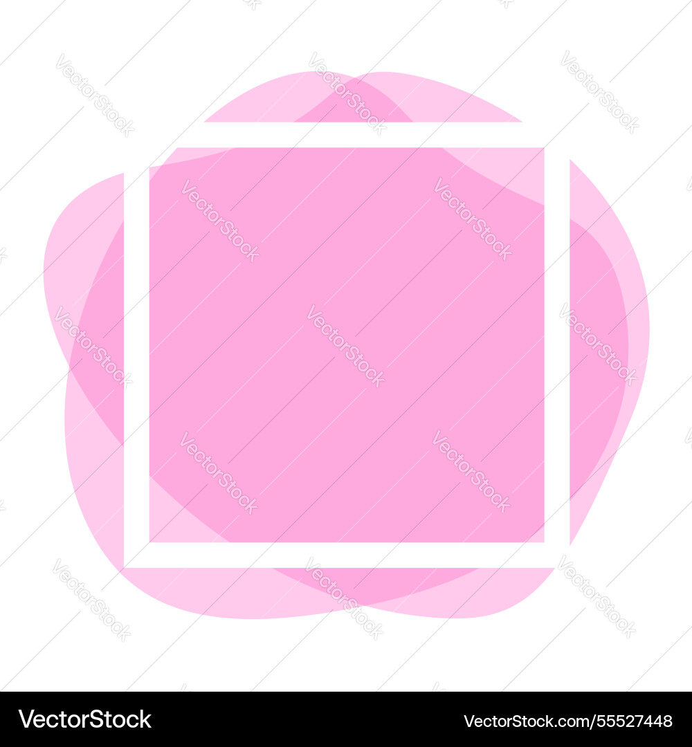 Square frame white on pink blob shapes geometric Vector Image