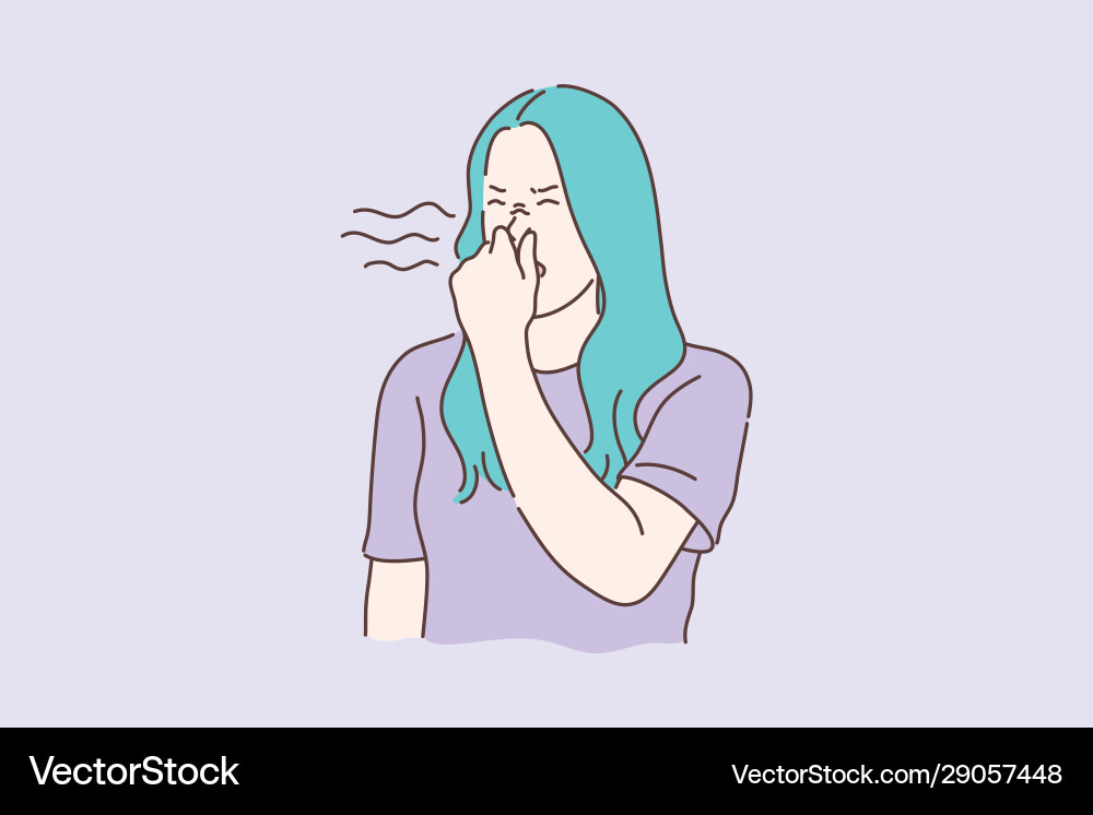 Stink smell disgust concept Royalty Free Vector Image