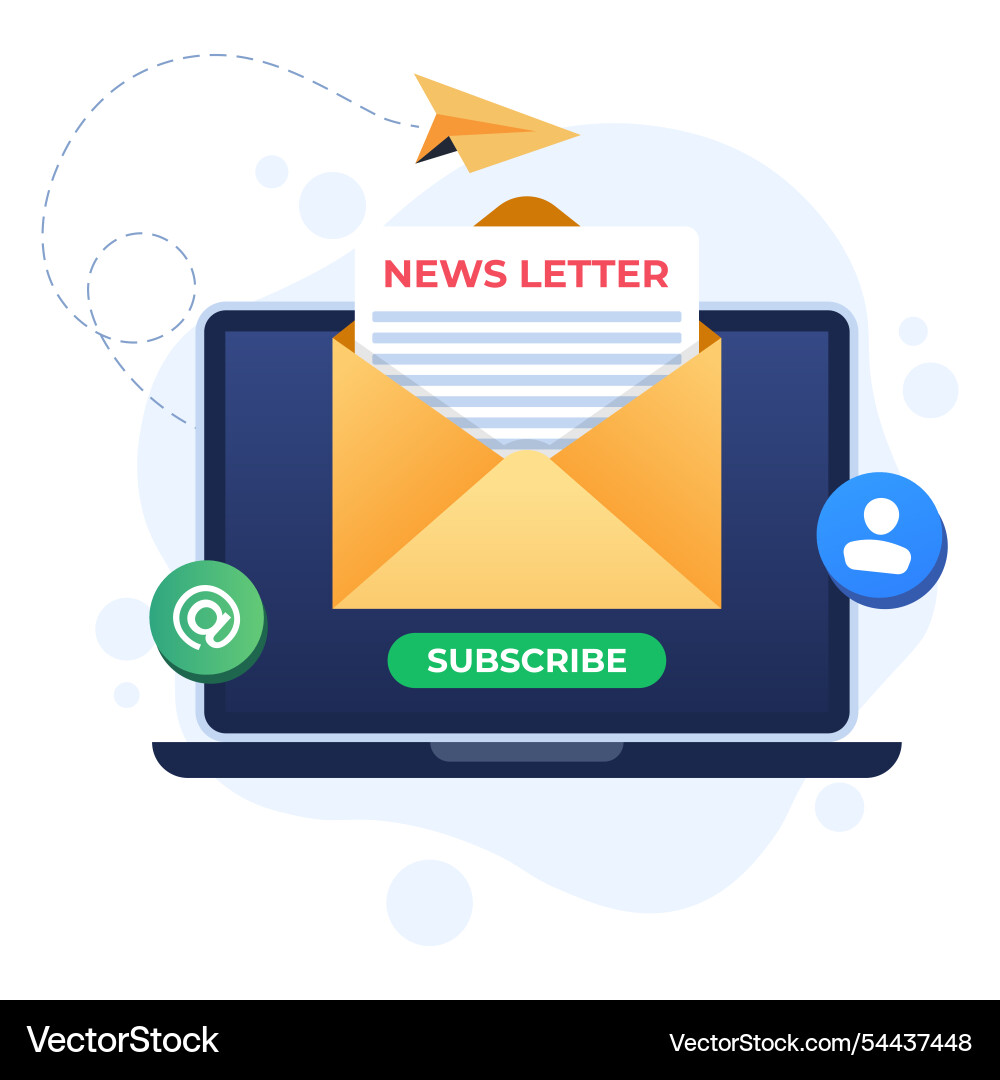 Subscribe to newsletter concept flat template Vector Image