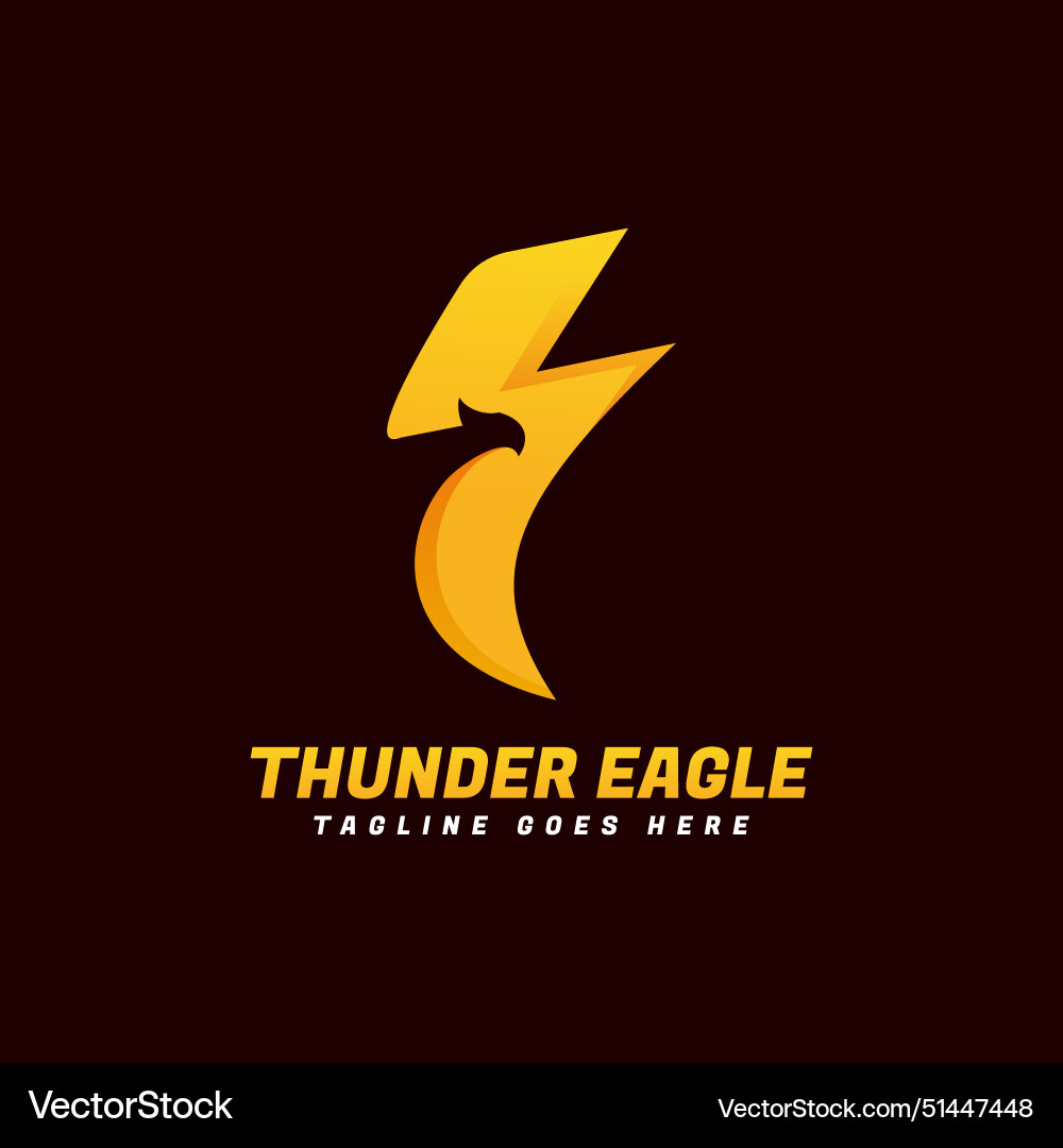 Thunder lightning combined with minimalist eagle Vector Image