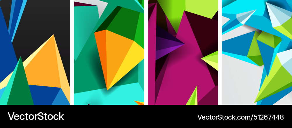 Triangle abstract concepts poster set Royalty Free Vector