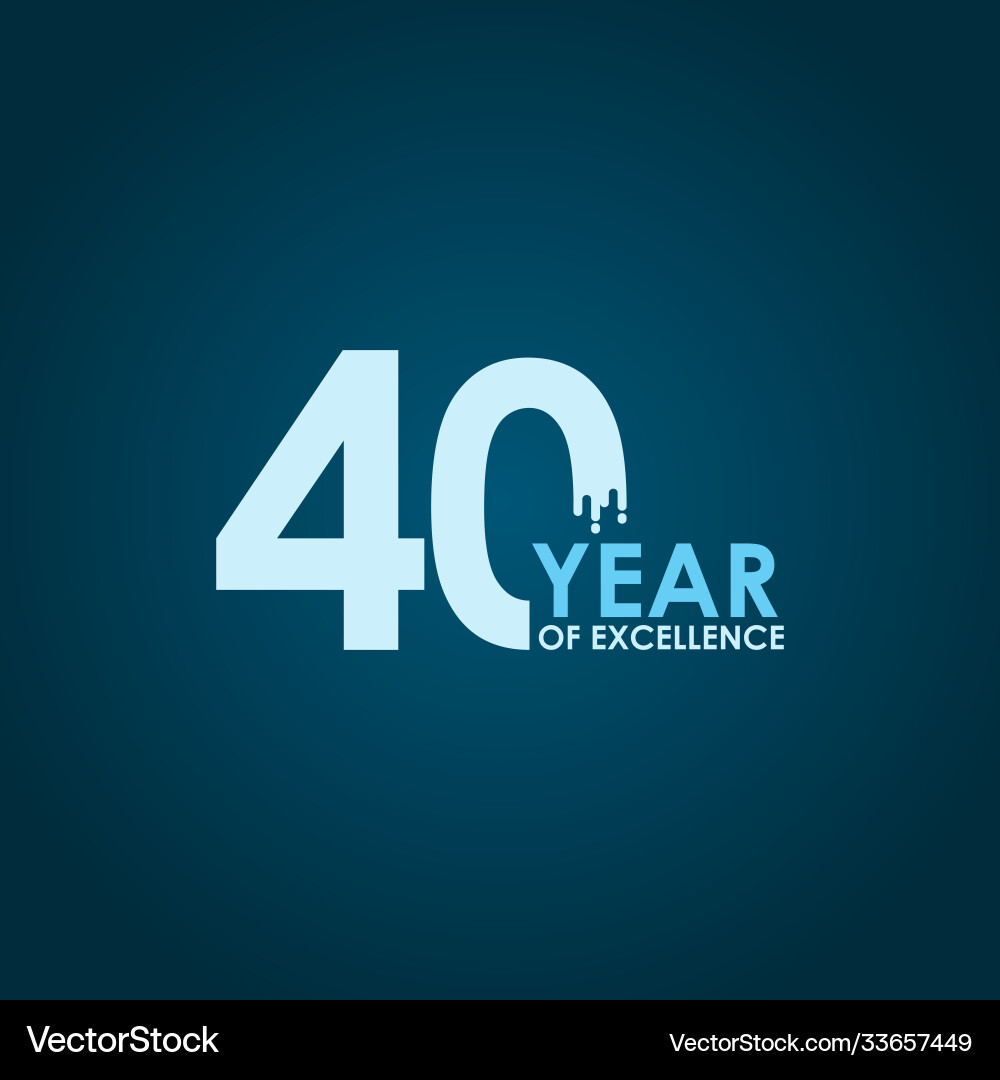 40 year excellence template design Royalty Free Vector Image
