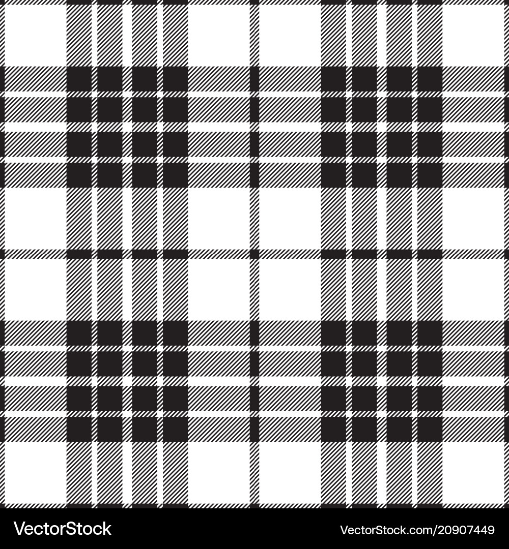 Black and white tartan plaid seamless pattern Vector Image