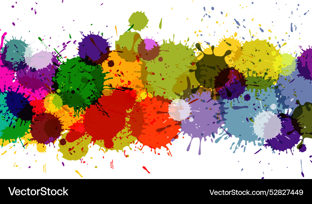 Bright colorful paint splashes creative artistic Vector Image