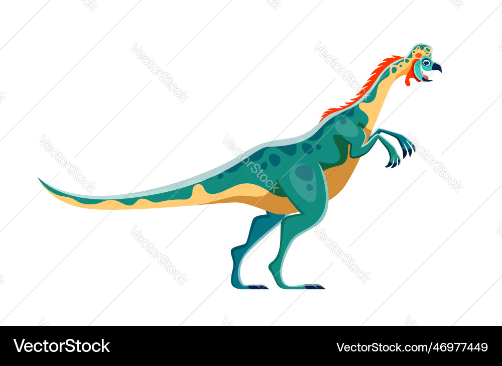 Cartoon oviraptor dinosaur comic Charakter Vektorbild