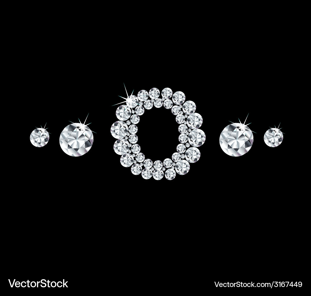 Diamond alphabetic letter o Royalty Free Vector Image
