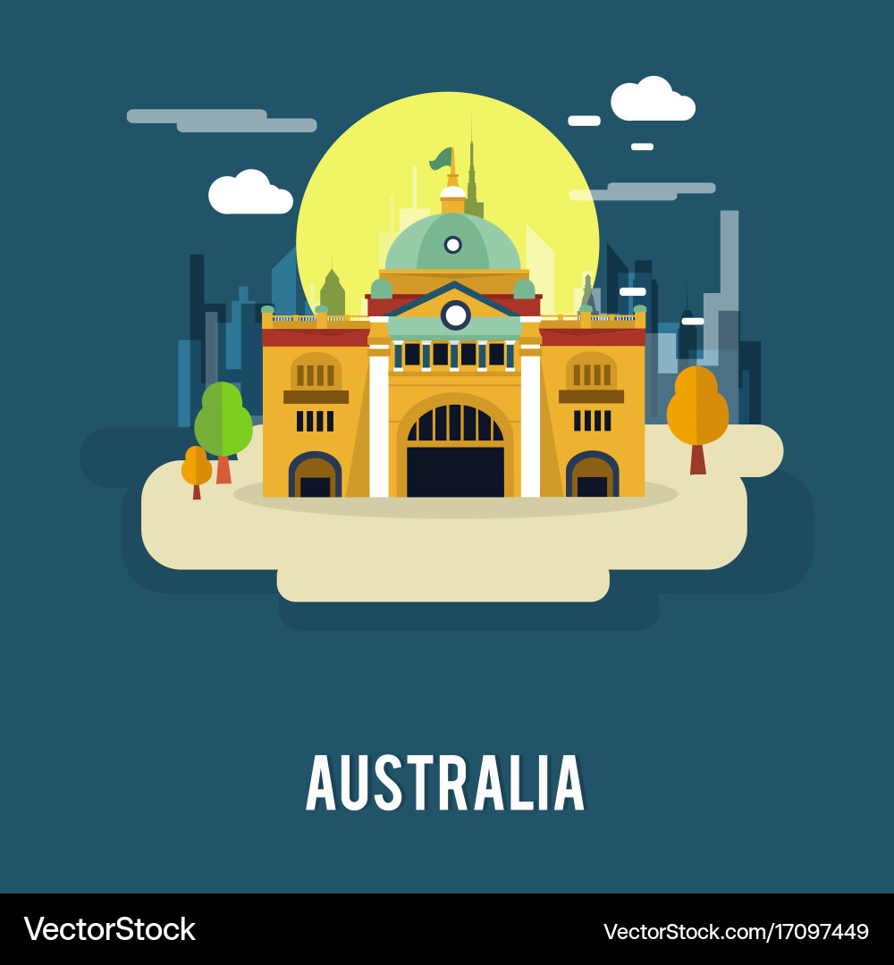 Flinders street railway station australia design Vector Image