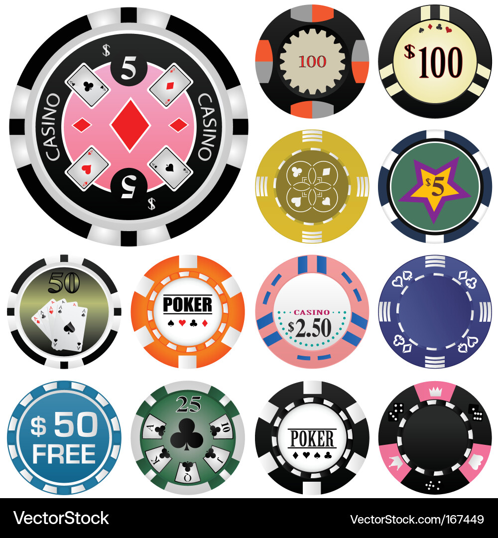 Gambling chips Royalty Free Vector Image - VectorStock