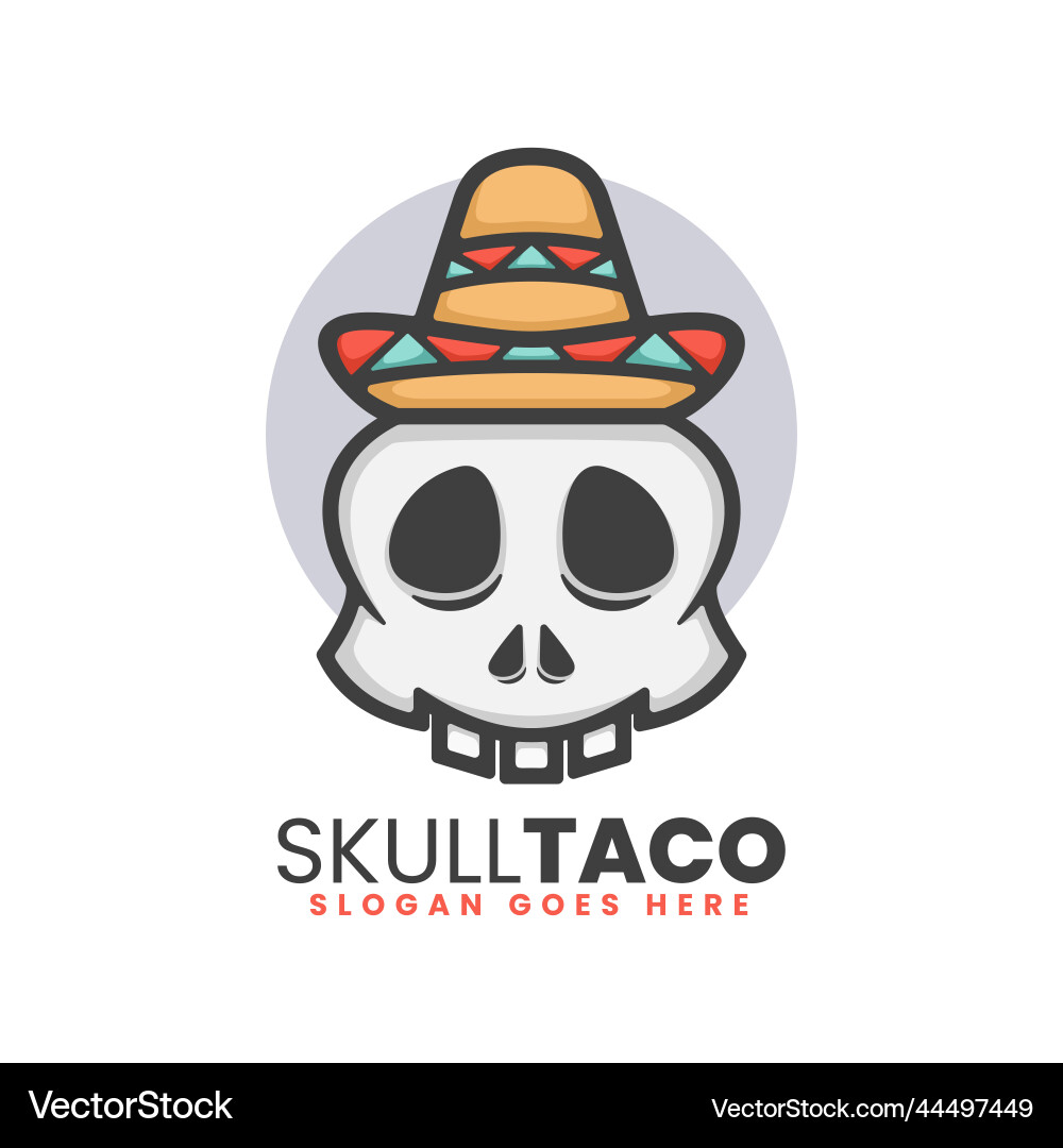 Logo skull taco simple mascot style Royalty Free Vector