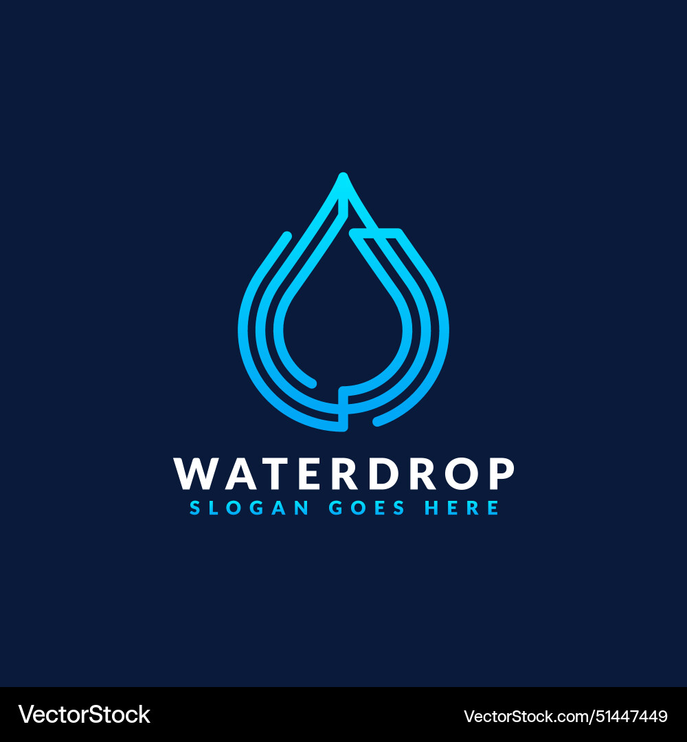 Modern blue water drop logo design Royalty Free Vector Image