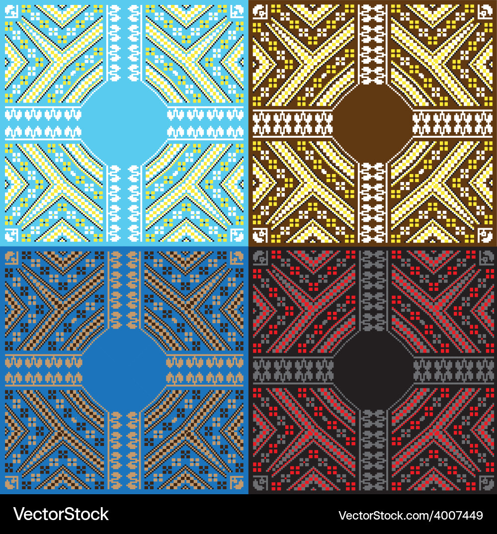 Set of ethnic baltic ornament pattern in different