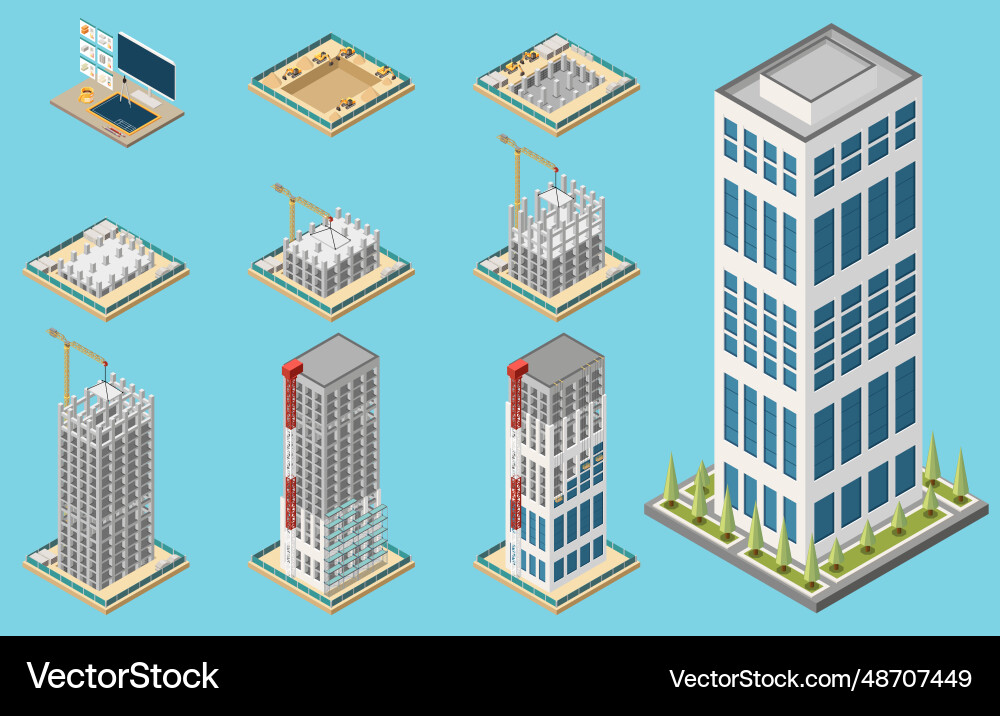 Skyscraper construction set Royalty Free Vector Image