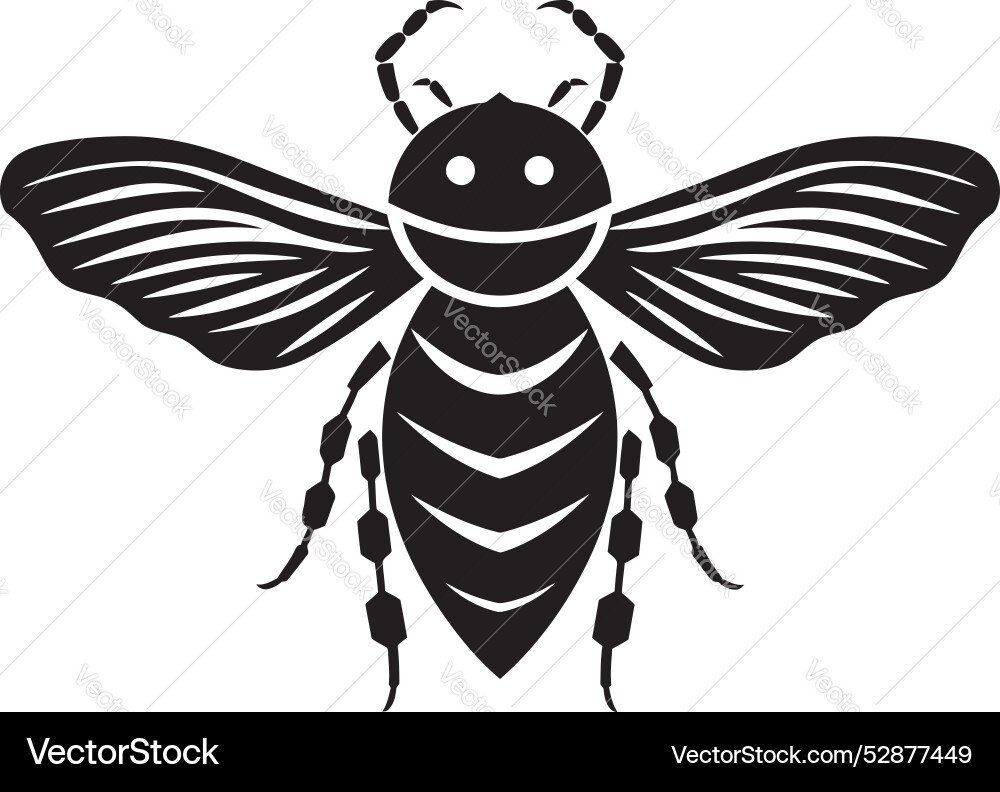 Sleek and powerful black cicada emblem intricate Vector Image
