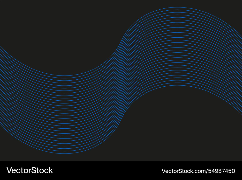 Abstract blue wave lines on black Royalty Free Vector Image