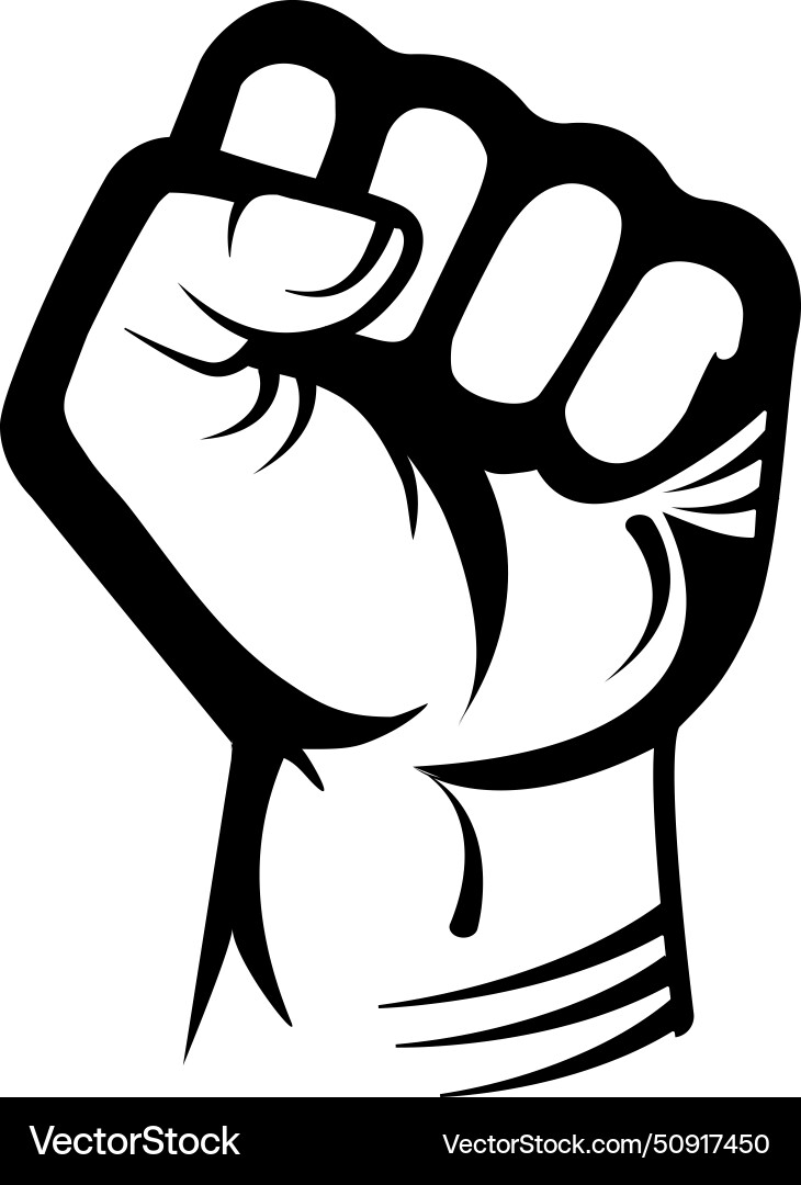 Black raised fist protest symbol Royalty Free Vector Image