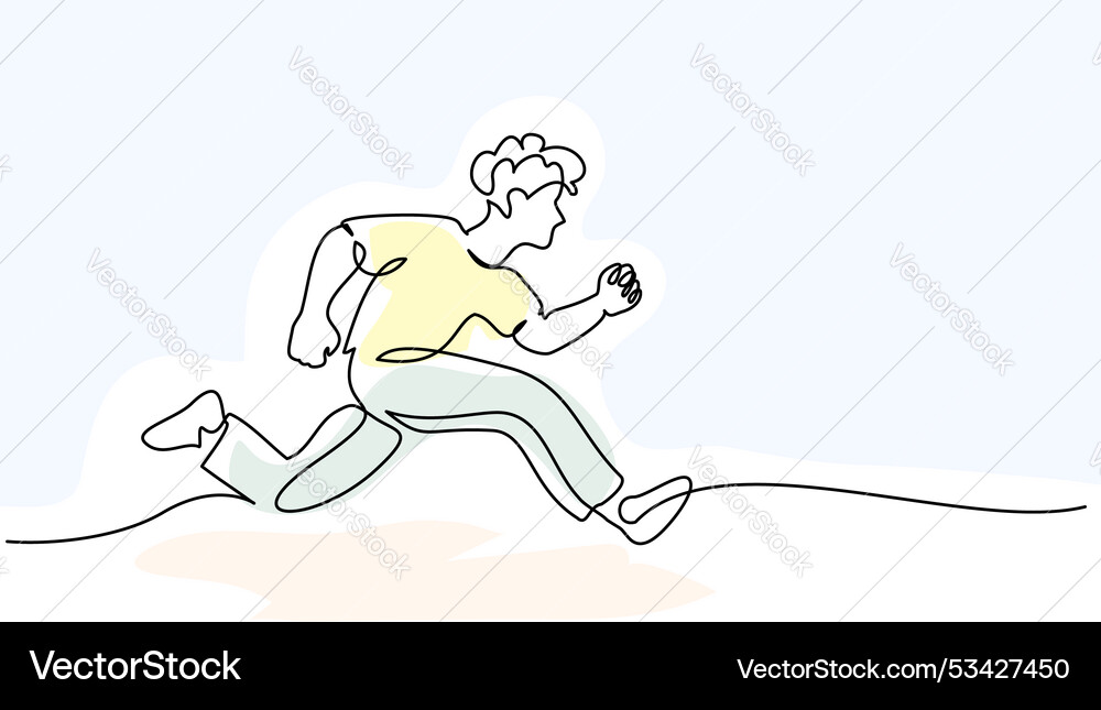 Boy or man running hurrying and rushing forward Vector Image