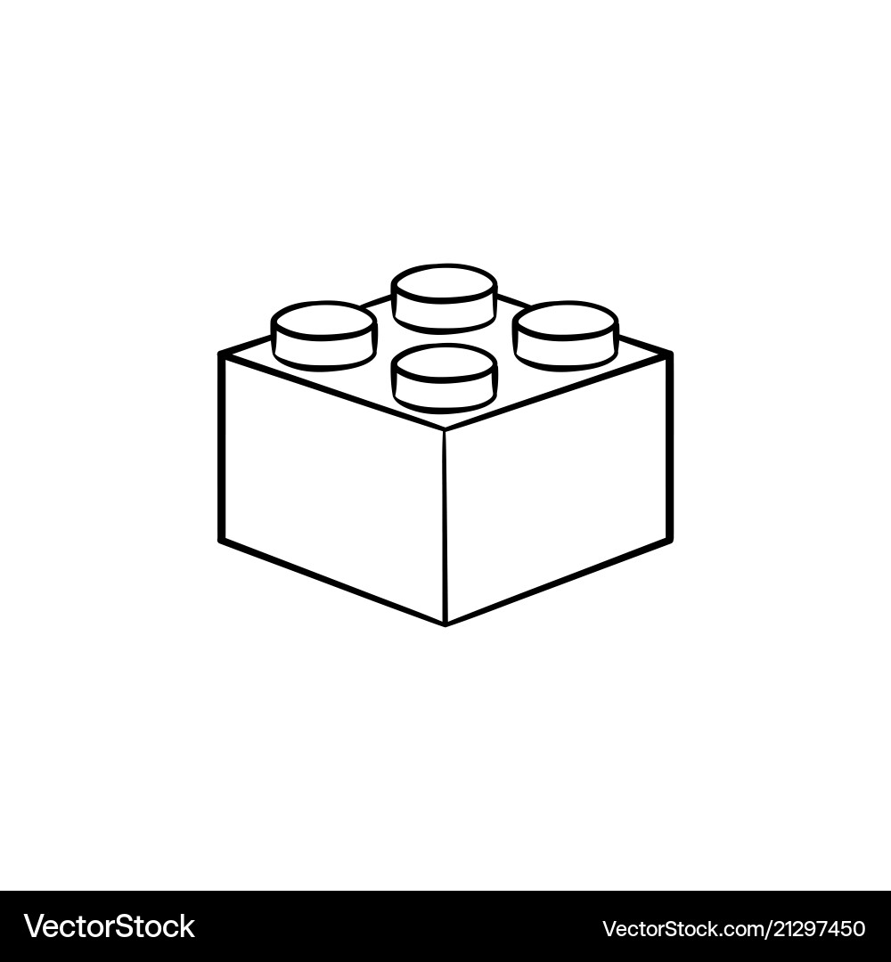 Building block hand drawn outline doodle icon Vector Image