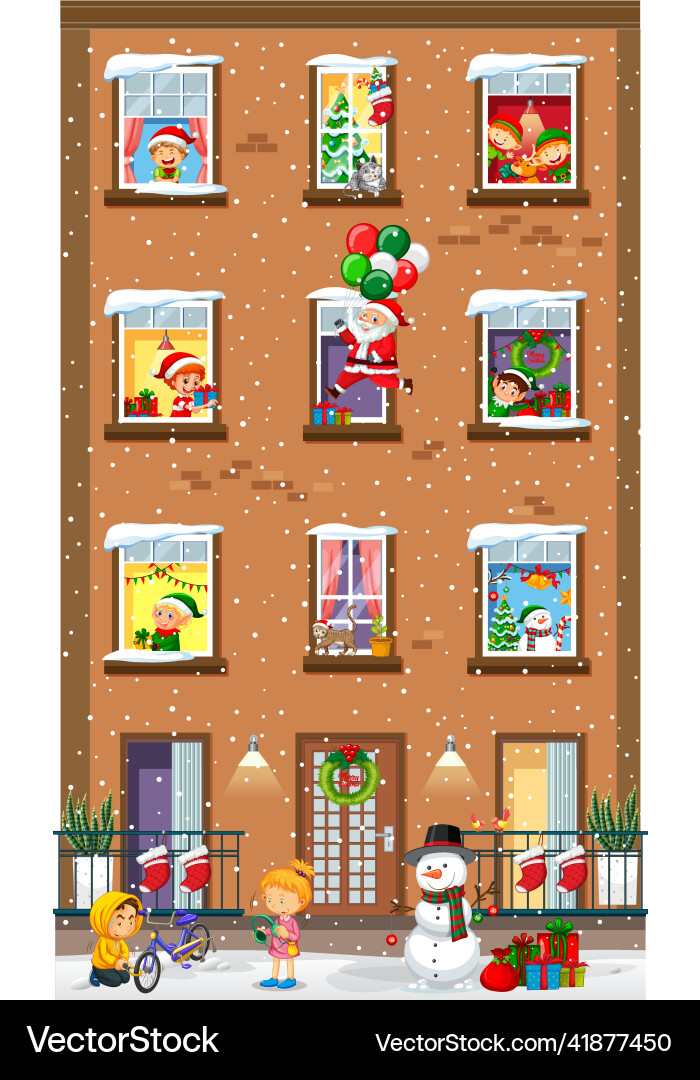 Cozy Apartment Windows with Neighbors Royalty Free Vector