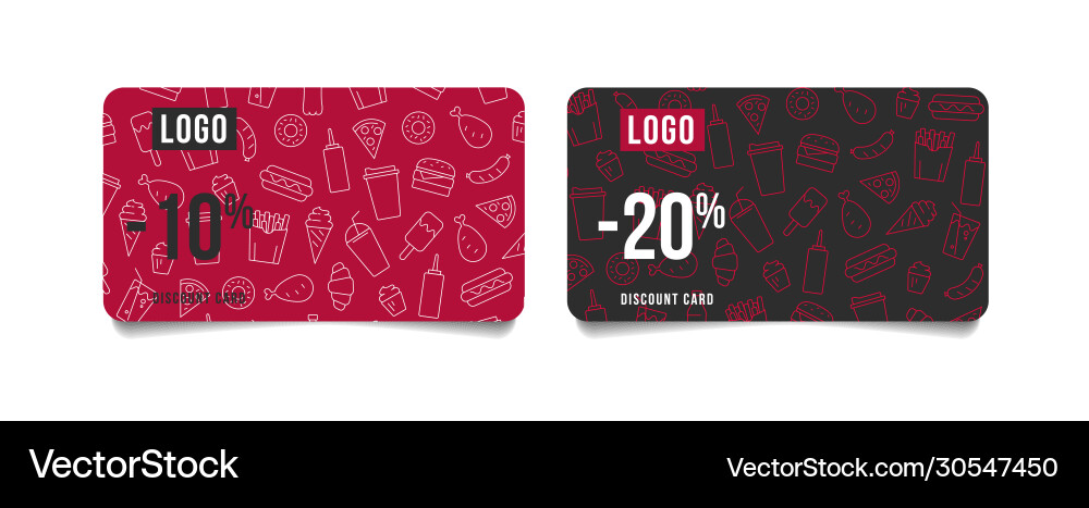 Discount cards or voucher layout with loyalty Vector Image