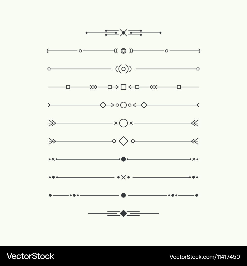 Dividers set isolated Royalty Free Vector Image